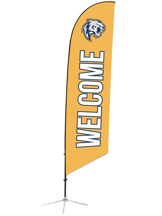 Custom Angled Feather Flags For Schools - PraiseBanners™