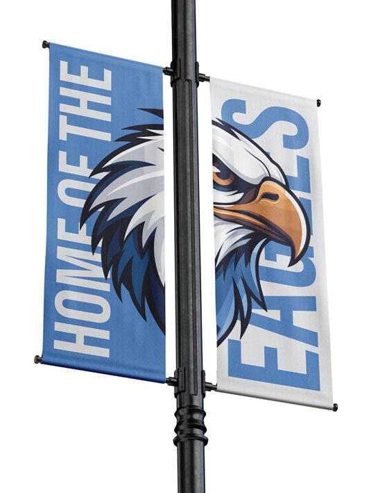 Custom Light Pole Banner School Campus - PraiseBanners™