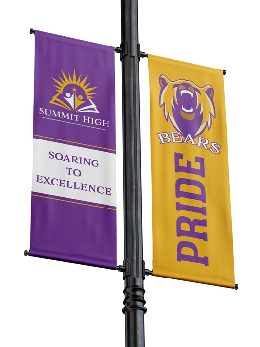 Custom Light Pole Banner School Campus - PraiseBanners™