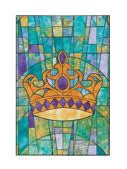 Stained Glass Symbols of Faith Crown Artwork for Churches SEG