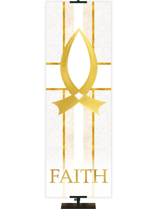 Fish Symbol and Faith Church Banner Tapestries of Faith | Liturgy