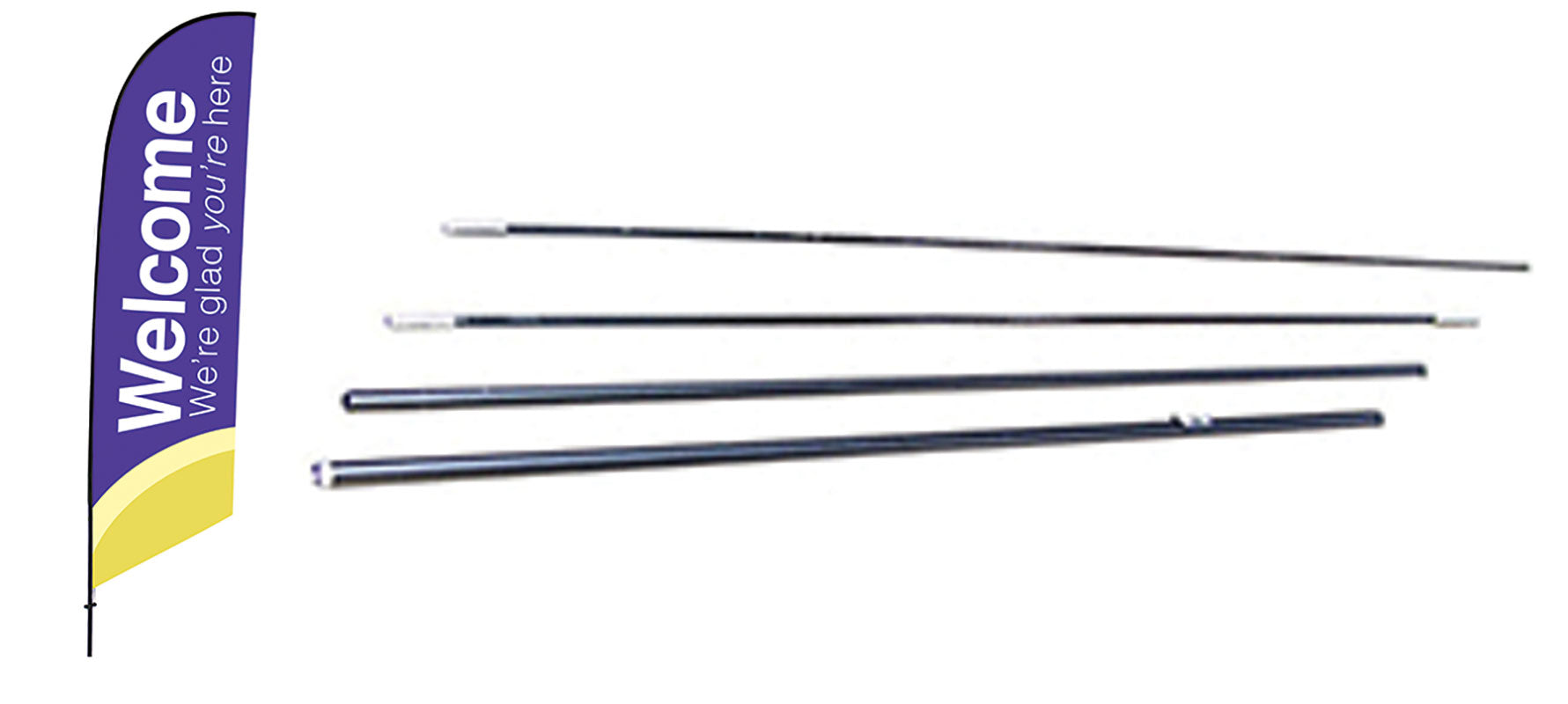 Angled Feather Flag/Banner Display Pole #ATT-POL-ANG – PraiseBanners™