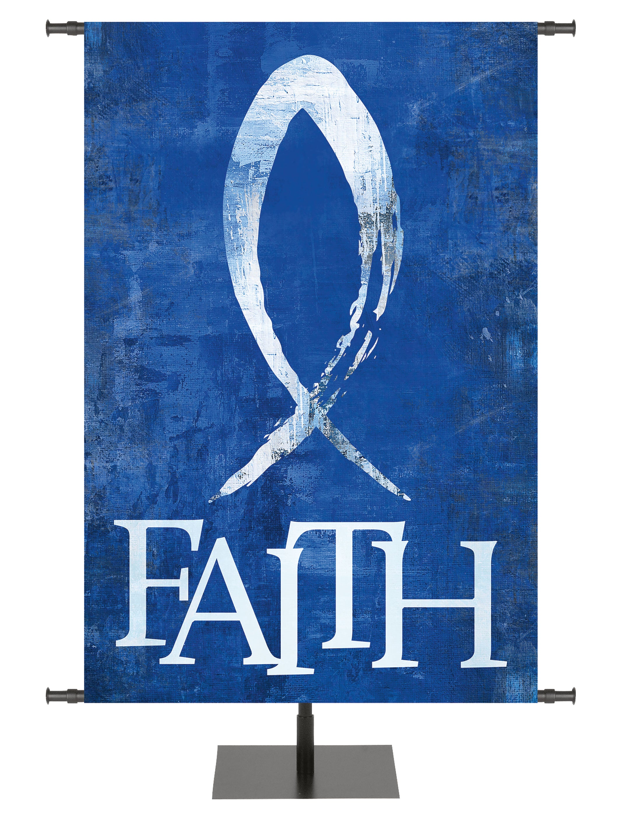 Brush Strokes of Faith Fish and Faith Year Round Banners