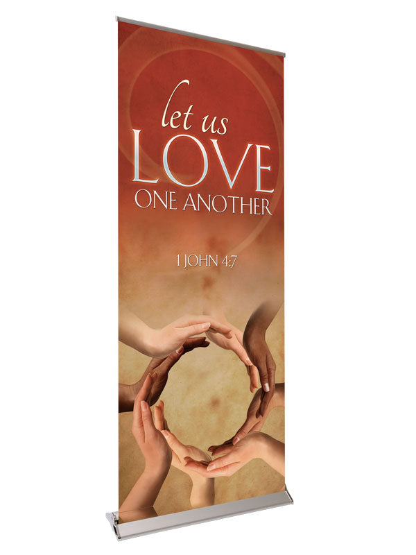 Retractable Banner and Stand Let Us Love One Another