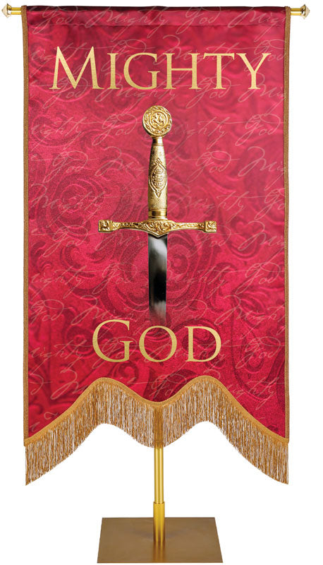 Mighty God Sculpted M Style Hand-made Banner
