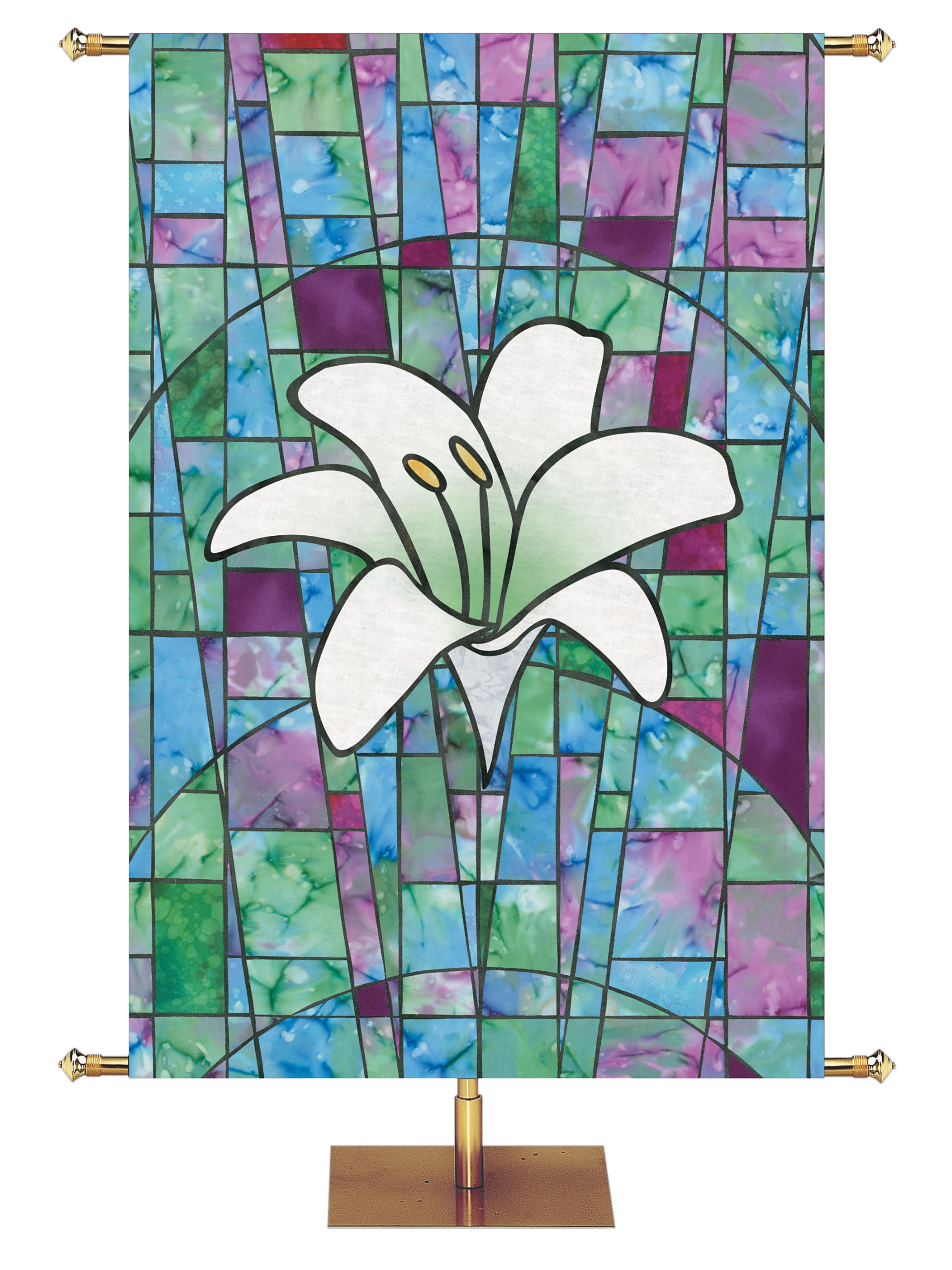 Lily Church Banner | Stained Glass Banners