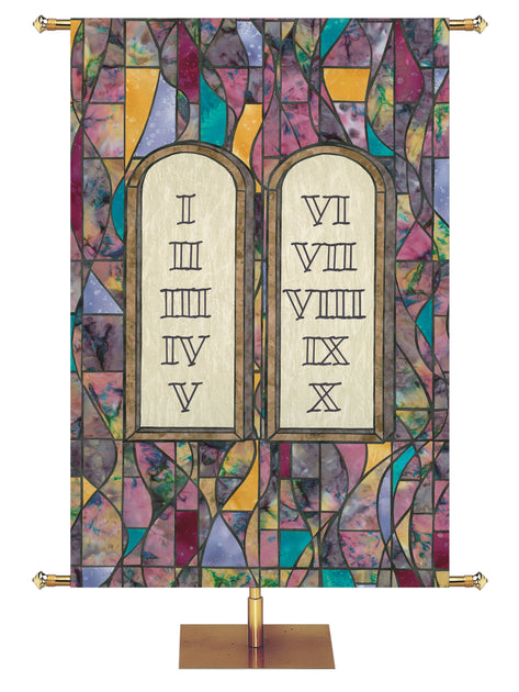 Ten Commandments Banner | Stained Glass Church Banners – PraiseBanners