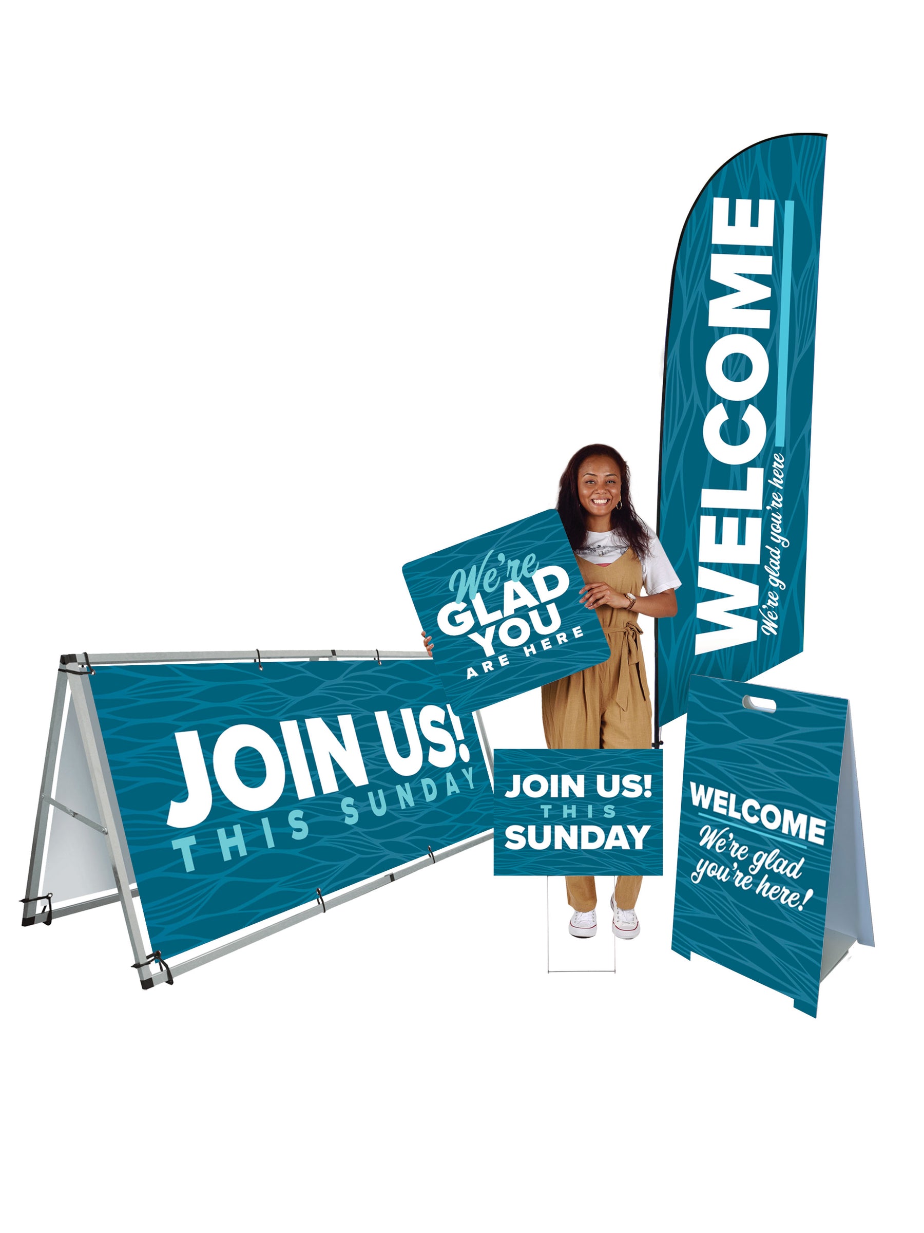 Outdoor Welcome Banner Bundle Woven Design Welcome Banners