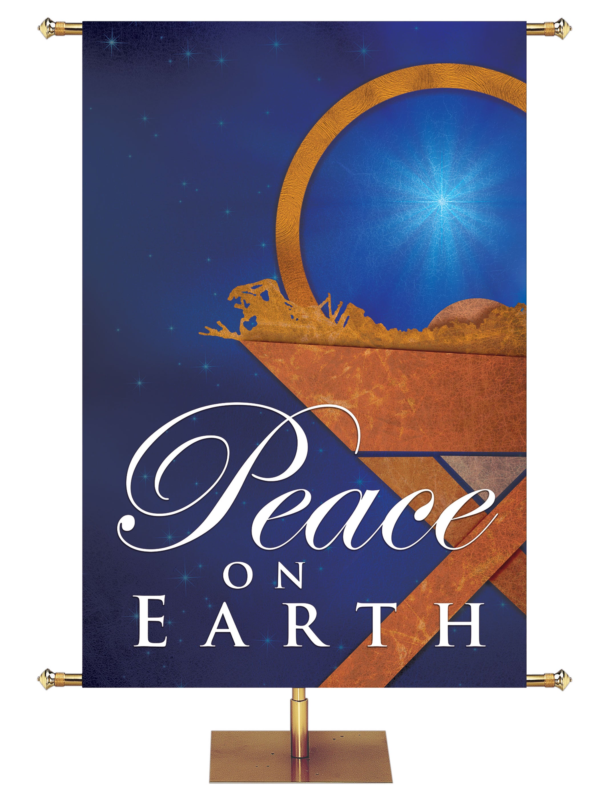 Nativity Peace on Earth Manger Scene Banner